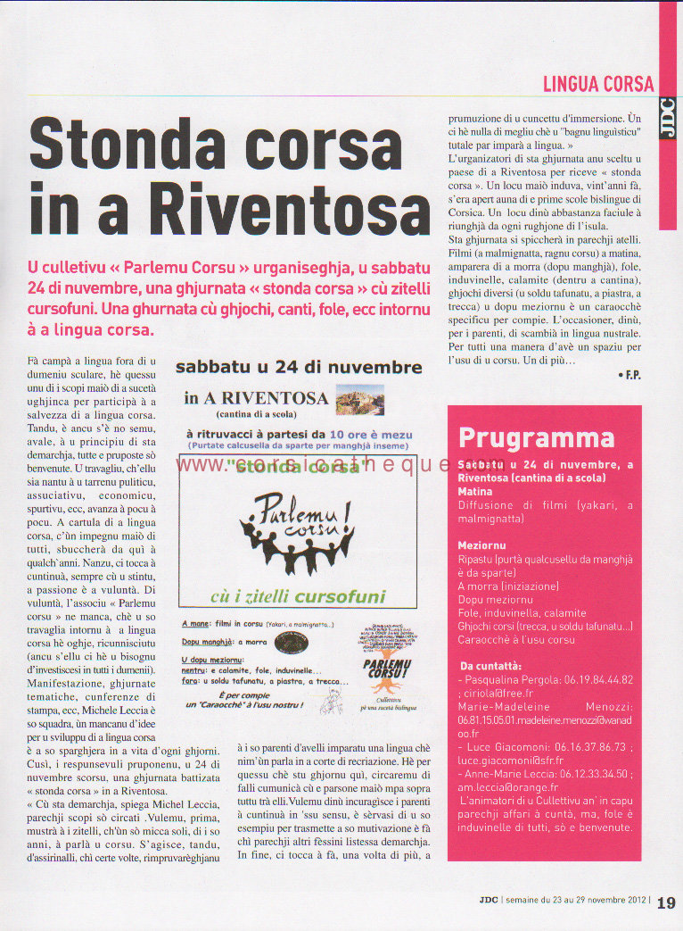 Stonda corsa in Riventosa (23 novembre 2012) / Actualités liées à la ...